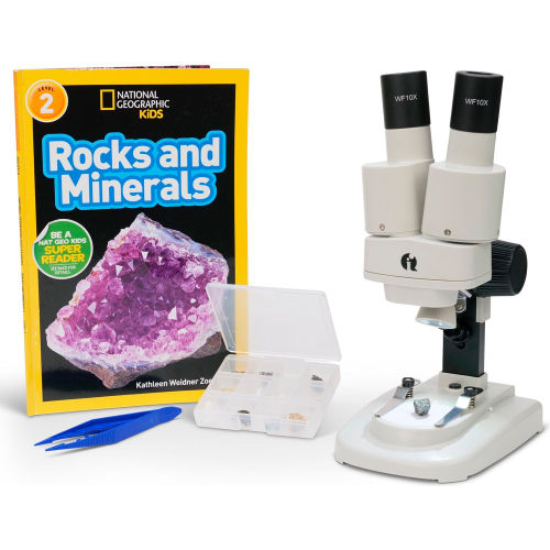 AmScope IQCrew 20x Portable LED Stereo Microscope, Mini Rock, Mineral ...