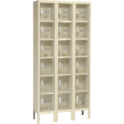 Global Industrial™ 6-Tier 18 Door Clear View Locker, 36"W x 15"D x 78"H ...