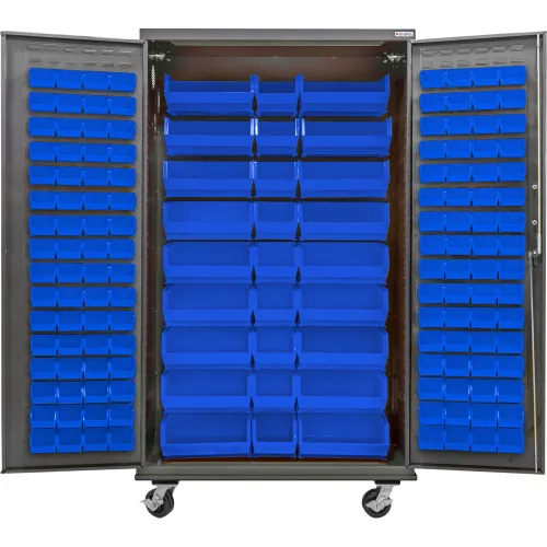 Global Industrial™ E-Locking Configurable Mobile Bin Cabinet, 48"W x 24 ...