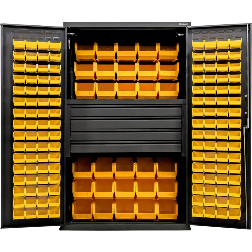 Global Industrial™ Configurable Drawer Cabinet, BLK, 48"Wx24"Dx78"H, 4 ...