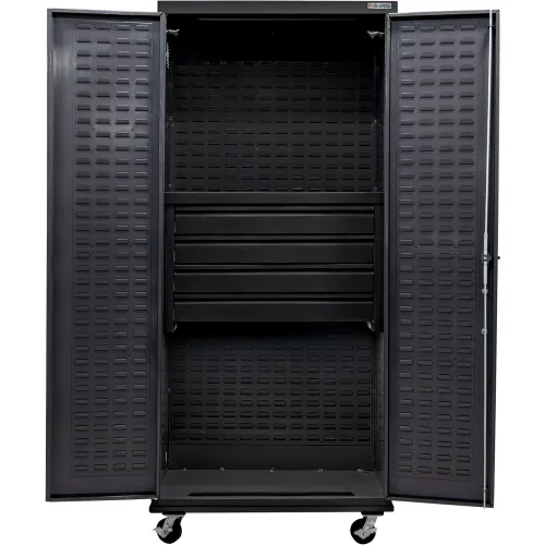 Global Industrial™ Configurable Mobile Drawer Cabinet, Black, 36"W x 24 ...