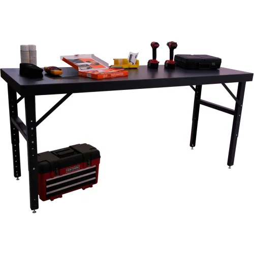 Valley Craft® 96 x 34 Adjustable Height Workbench, Square Tube Leg ...