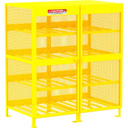 Valley Craft® Horizontal Gas Cylinder Storage Cabinet, 16 Cylinders Cap ...