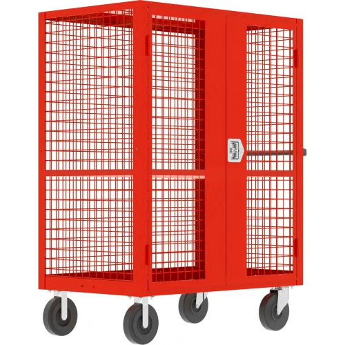 Valley Craft® Wire Security Cart with Adjustable Shelf, 63"L x 30"W x ...