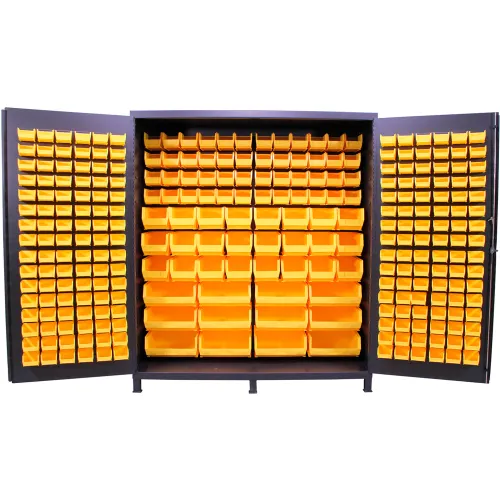 Valley Craft Flush Door Storage Bin Cabinet, 276 Bins, All-Welded, 72"W ...