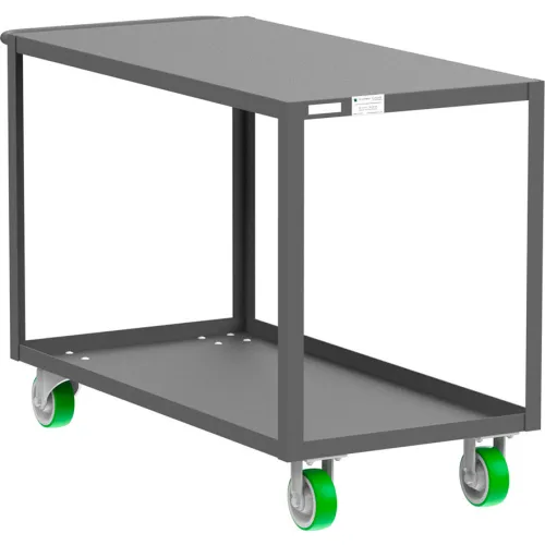 Valley Craft® Steel Flat Top Utility Cart with 2 Shelves, 2000 lb ...