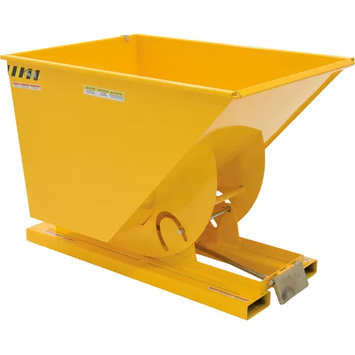 Vestil™ Steel Light Duty D-Style Self Dumping Hopper, 1 Cu. Yd., 2000 ...