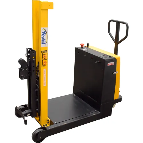 Vestil™ Manual Drive Powered Lift Counter Balanced Drum Stacker, 12V ...