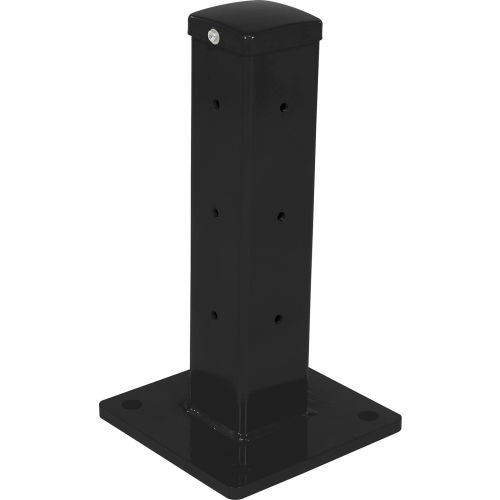 Vestil, 1.5' Bolt On Style Steel Post, For 3 Ribbed Guard Rails, Black