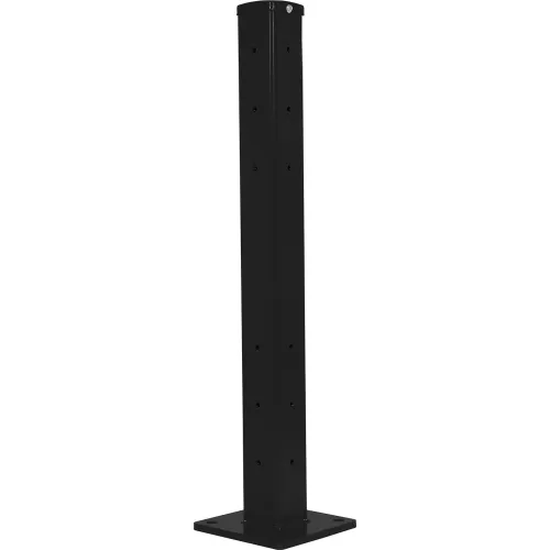 Vestil Bolt-On Style Steel Post For 3 Ribbed Guard Rails, 42"H, Black