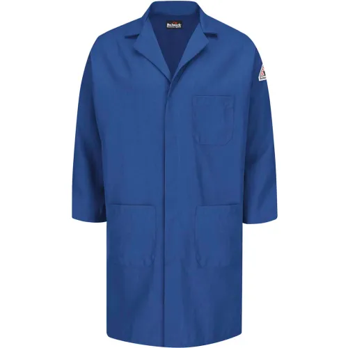 Bulwark® Unisex Concealed Snap Front Lab Coat, Royal Blue, Nomex/Aramid ...