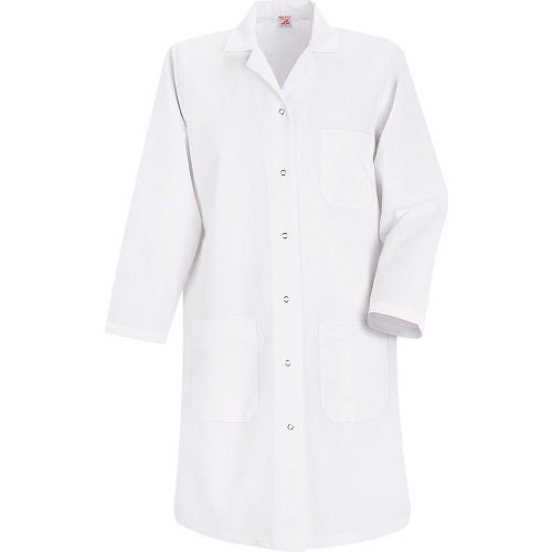 Red Kap® Women's Gripper-Front Lab Coat, White, Poly/Combed Cotton, L