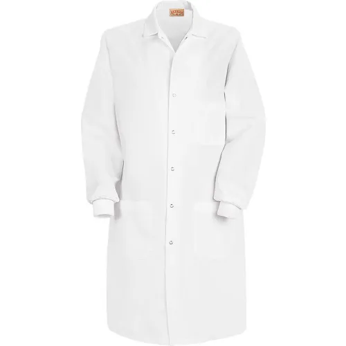 Red Kap® Unisex Specialized Cuffed Lab Coat W/Inside Pocket, White ...
