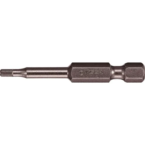 Vega Hex 5mm Power Bit x 6", S2 Modified Steel, Gunmetal Grey