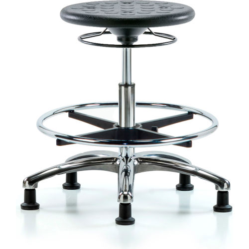 Blue Ridge Ergonomics™ Cleanroom Stool with Glides and Footring ...