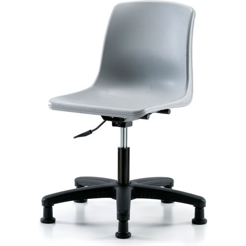 Polypropylene Shell Chair - Desk Height with Stationary Glides In Gray