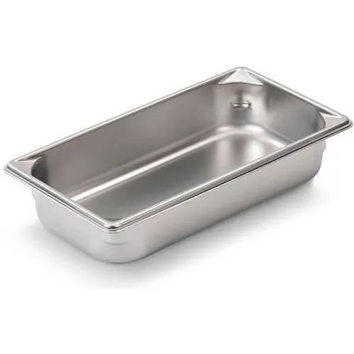 Vollrath® Stainless Steel Steam Table Pan, 30322, 2-1/2" Depth, 1/3 Pan ...