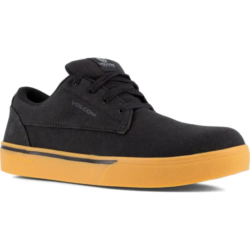 Volcom True Skate Inspired Work Shoes, Composite Toe, Size 15M, Black/Gum