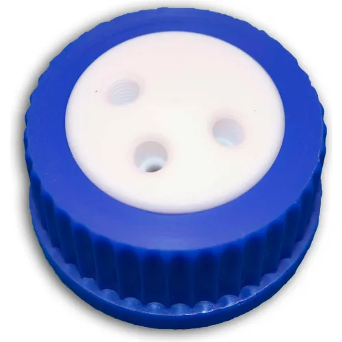 CP Lab Safety 3-Port Cap with Plugs, For Glass Bottles with GL45 Closure
