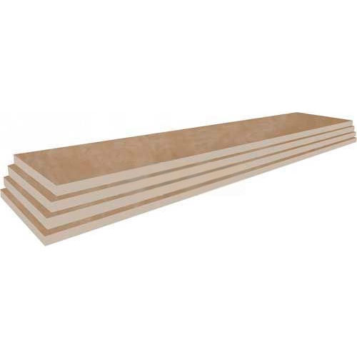 Slatwall Birch Shelves, 3/4"Hx10"Dx47-3/4"W, Finished on 2 Sides and 3 ...
