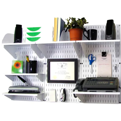 Wall Control Office Wall Mount Desk Storage and Organization Kit White 48 X 32 X 12