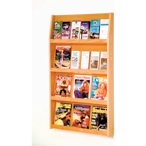 12 Magazine/24 Brochure Wall Display - Light Oak