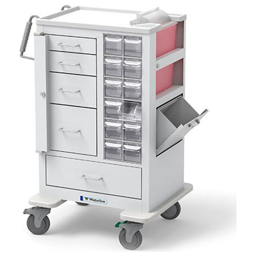 Waterloo Healthcare 5-Drawer Steel Short Phlebotomy Cart, Gate Lock Bar ...