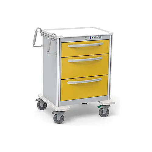 Waterloo Healthcare 3-Drawer Aluminum Medium Isolation Cart, Key Lock ...