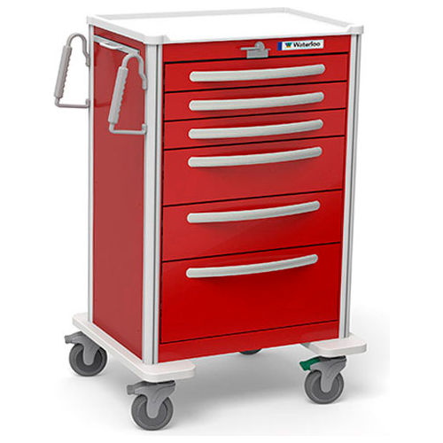 Waterloo Healthcare 6-Drawer Aluminum X-Tall Emergency Cart, Lever Lock ...