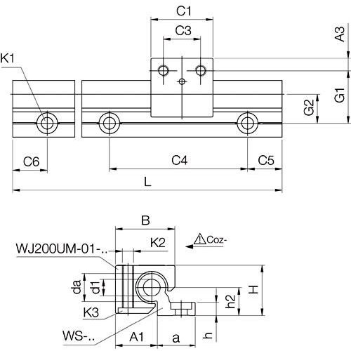 IGUS WJ200UM-01-20 DryLin with 20mm Bearing Block