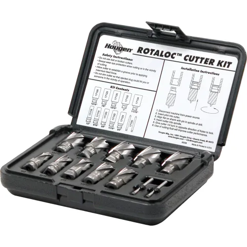 Hougen® RotaLoc™ Annular Cutter Kit, 1/2, 3/4, 15/16, 1, 1-1/16" Dia. x ...