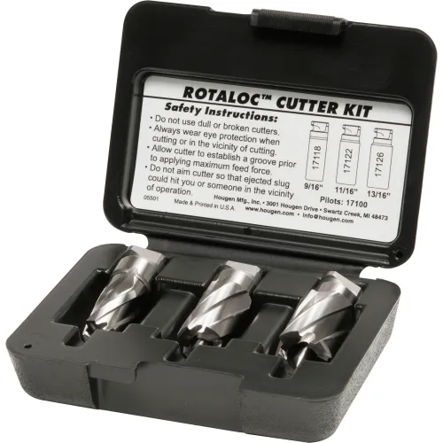 Hougen® RotaLoc™ Fabricator's Annular Cutter Kit, 9/16, 13/16" Dia. x 3 ...