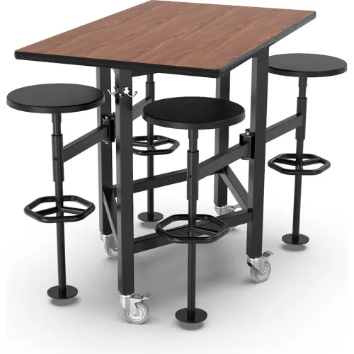 Palmer Hamilton Rally Table with 4 Seats, 51"L x 32"W x 42"H, Black ...