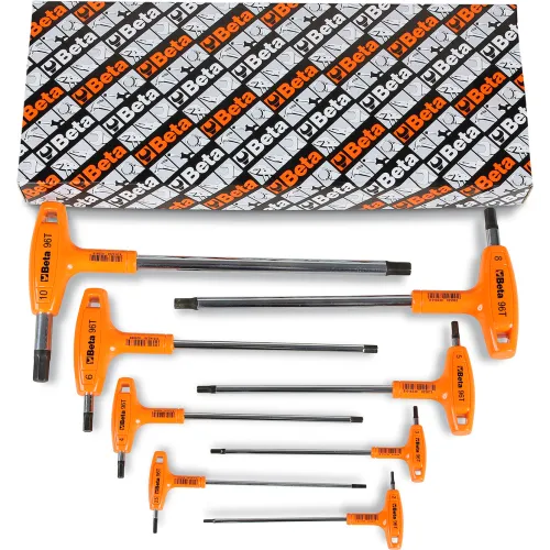 Beta 96T/AS 8 Piece SAE Hex Key Wrench Set with High Torque T-Handles