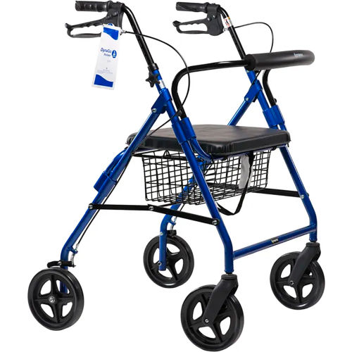 Dynarex DynaGo™ HD Bariatric Rollator, 500 lbs. Capacity, Blue