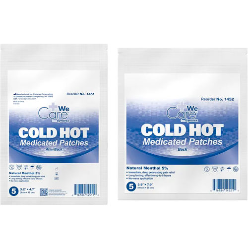 Dynarex Cold Hot Medicated Patches For Back, 180 Pcs