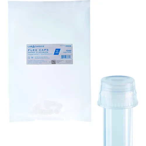 Dynarex® LabChoice Flex Caps For Test Tube, 13mm, Clear, Pack of 10000