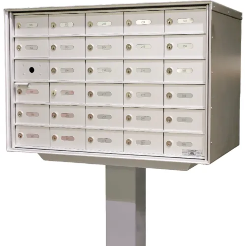 CMC™ 4-Tier 24-Door Mailbox, Front Load, EXT., Pedestal Mount, 37-3/8"W ...