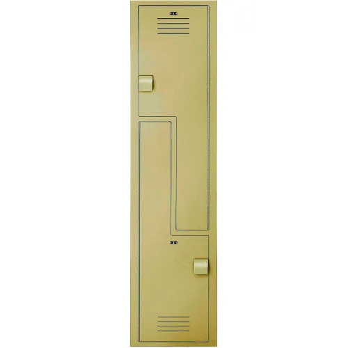 Bradley® 2-Tier 2 Door Lenox Plastic Locker, 15"W x 18"D x 72"H, Beige ...
