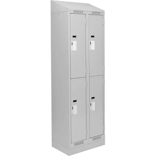 Anthony Steel Mfg. Clean Line™ 2-Tier 4 Door Locker, Slope Top/Recessed ...