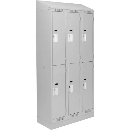 Anthony Steel Mfg. Clean Line™ 2-Tier 6 Door Locker, Slope Top/Recessed ...