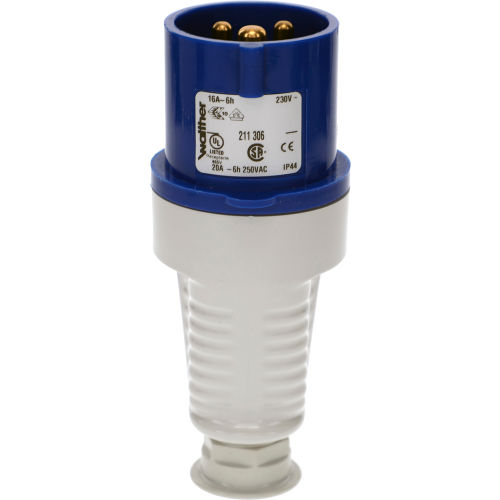 Walther Electric 211306, Male Plug, 16/20A, 3P, 230/250Vac, 6 Hr, IP44 ...