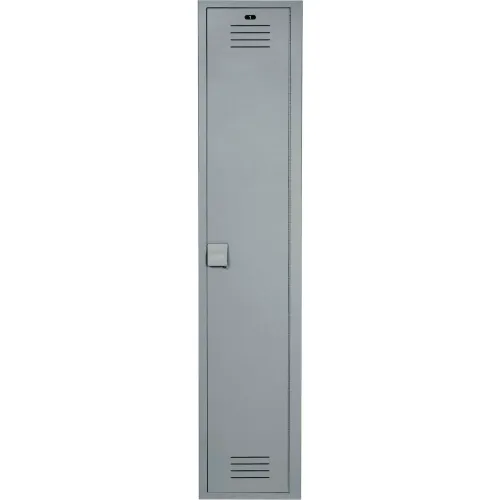 Bradley® 1-Tier 1 Door Lenox Plastic Locker, 12"W x 15"D x 60"H, Gray ...