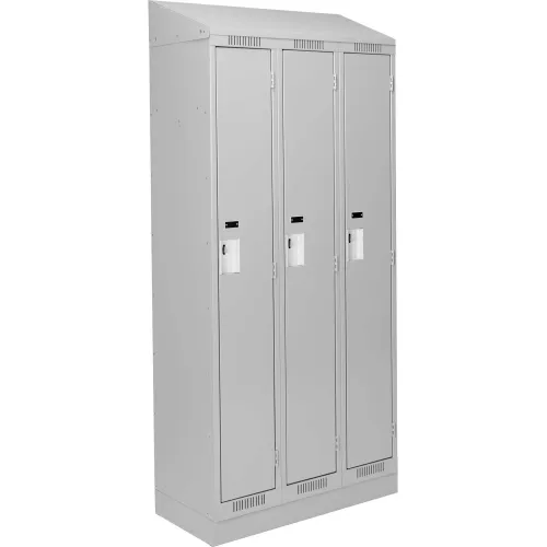 Anthony Steel Mfg. Clean Line™ 1-Tier 3 Door Locker, Slope Top/Recessed ...